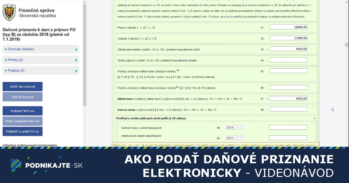 Ako podať daňové priznanie elektronicky - videonávod | Podnikajte.sk
